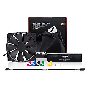 Noctua NF-A20 PWM chromax.Black.swap, Premium Quiet Fan, 4-Pin (200x30mm, Black) For Desktop