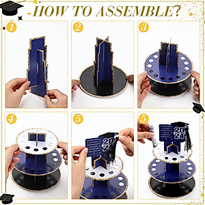 Spakon 2 Pcs 2024 Graduation Money Holder for Cash Gift Graduation Gift Money Holder Tower Tiered Cash Cake with 25 Holes for Congrats Grad Class of 2024 Graduation Party Supplies Decorations