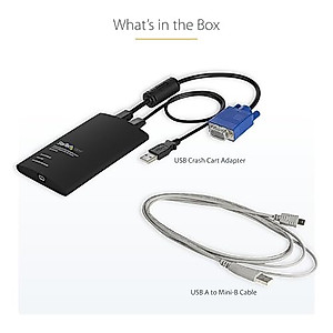 StarTech.com Portable Laptop Crash Cart Adapter, USB/VGA KVM Console, File Transfer & Video Capture, Windows/Linux/MacOS, TAA