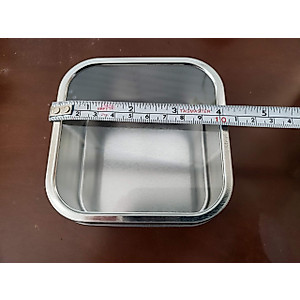 Square Metal Tin Box Storage Containers with Windowed Lids - 4x4x2.25 Inches, 16 oz. - Set of 2