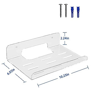 Valink Acrylic Floating Wall Shelves Hanging Shelves,Wall Mounted Acrylic Small Wall Shelf Floating Shelves for Speakers
