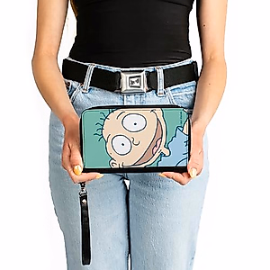 Nickelodeon Wallet, Zip Around, Rugrats Tommy Pickles Face Close Up Seafoam Green, Vegan Leather