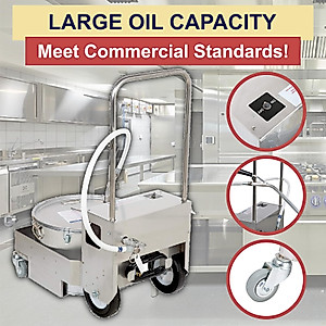 MirOil BD707 Fryer Filter Machine - Discard Trolley, Electric 75 pound Oil Capacity