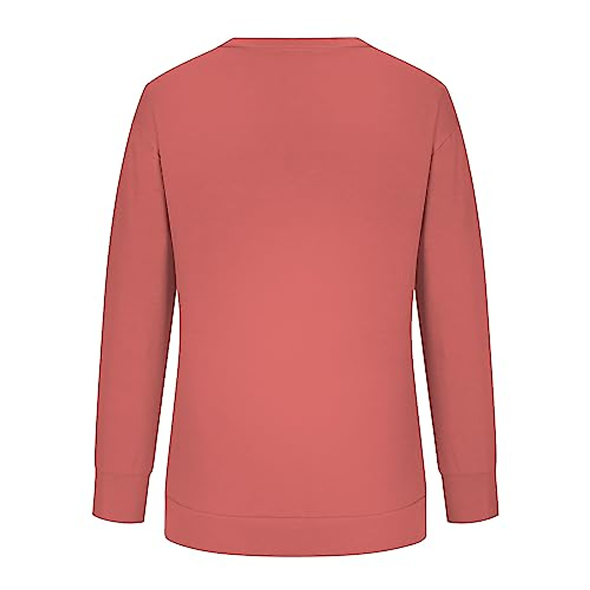 Homisy Sweatshirt for Women Casual Solid Color Crewneck Sweatshirt Pullover Tops Lightweight Long Sleeve Sweatshirts Watermelon Red
