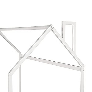 Merax Twin Size House Bed Wood Bed with Roof, Can be Decorated for Girls, Boys, Children House Bed Wooden Floor Bed, White