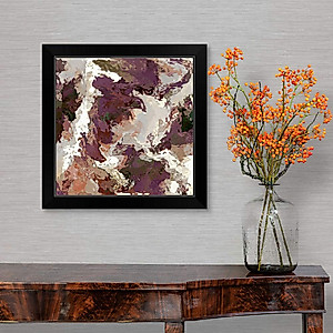 Maypole Swirls Black Framed Art Print, Eggplant Artwork