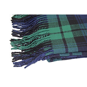 NY GOLDEN FASHION Women Oversized Scottish Clan Tartan Plaid Cashmere Feel Shawl Wrap Winter Scarf (Green Tartan)