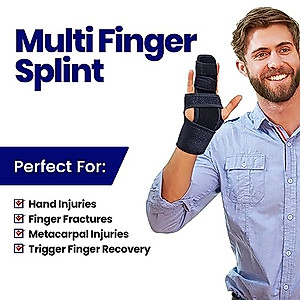 Trigger Finger Splint Finger Brace | Middle Finger Splint | Splint For Fractures, Broken Ring Finger, Arthritis, Tendonitis | Mallet Finger Splint Straightener Immobilizer | (RIGHT SMALL-MEDIUM)
