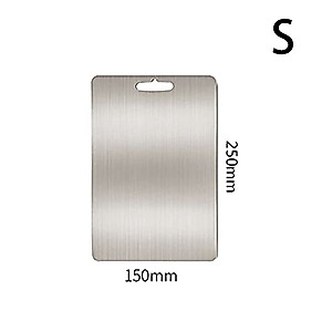 MMOOCO Chopping Board, Stainless Steel Cutting Board Fruit Vegetable Meat Cutting Board Easy to Clean Cutting Board Practical Kitchen Tool Durable and Non-Greasy Kitchen Tool (Size : Small)
