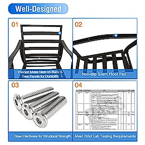 Casualstay Patio Chair Set of 2 Rocking Chairs with Comfortable Super Thick Back&seat Cushion,Durable Steel Frame Good Choice for Outdoor, Indoor,Home,Bistro Conversation Occasions