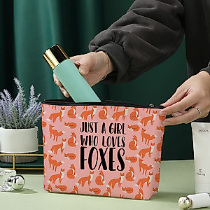Ovfhus Fox Make Up Bag Fox Gifts Fox Party Favors Stuff Decor Cosmetic Travel Bag for Fox Lovers Women Her Mom Teens Sister Coworker Nurse Travel Senior Graduation Birthday