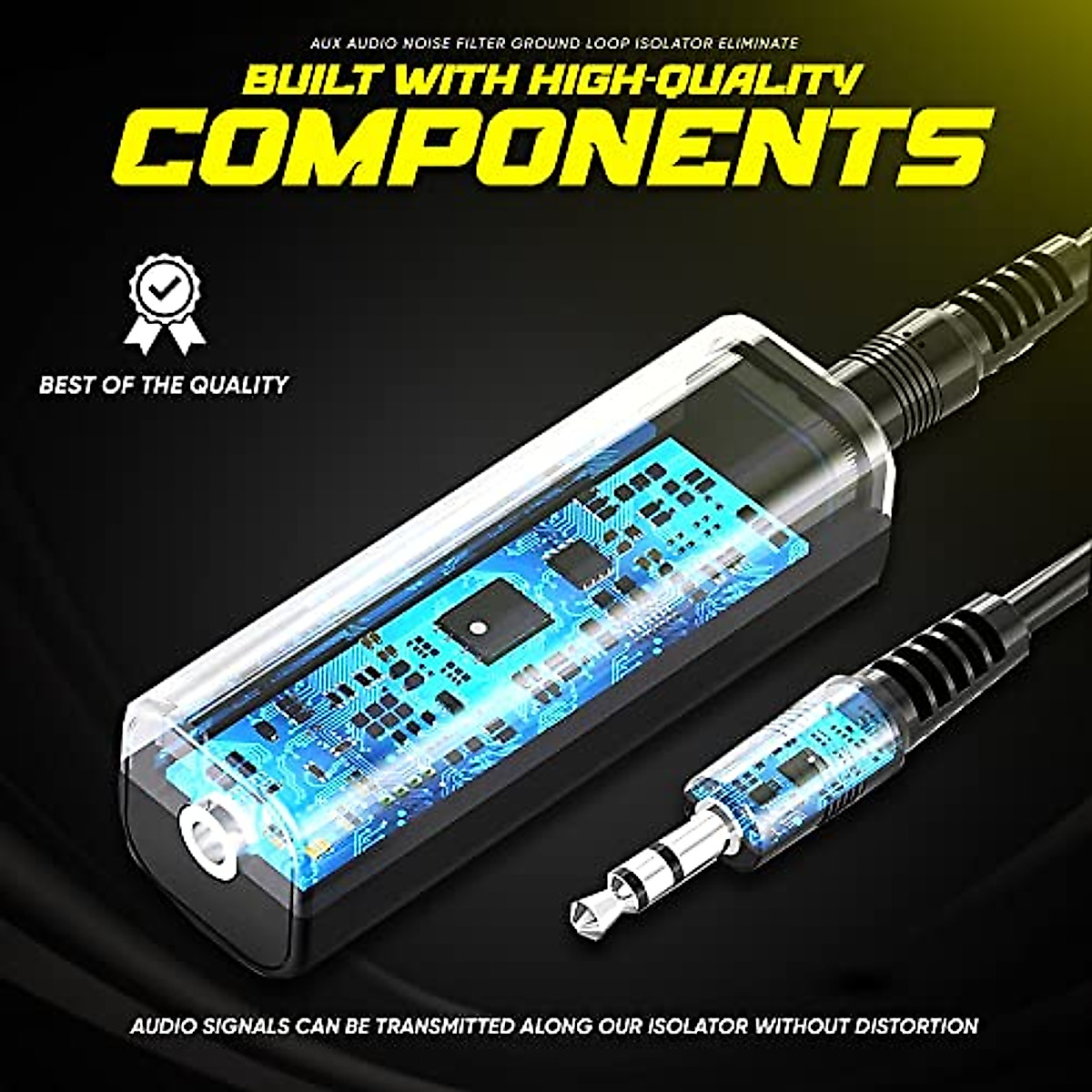 3.5mm Aux Audio Noise Filter Ground Loop Isolator Eliminate Car Electrical Noise Ground Loop Isolator 3.5mm