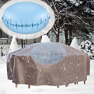 54in Dia Dome Patio Furniture Cover Airbag, Round Dome Airbag Kit with 4 Ropes to Fix,Weather Resistant Patio Table Cover Support Air Bag for Outdoor Furniture