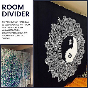 Wakauto 1 Set Stainless Steel Wire Rope Curtain Hanging Wire Curtain Drape Cable Kid Craft Hanging Wire Portable Garment Rack Clothesline Wire Cable Curtain Rod Travel Iron Wire Indoor