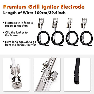 Grill Replacement Parts for Charbroil Advantage Series 4 Burner 463344015 463343015 463433016 463240115 463432215 463240015 Gas Grills, Stainless Pipe Burner, Heat Plate, Carryover Tube, Igniters.