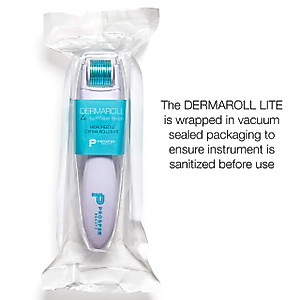 Derma Roller Microneedle Kit [DERMAROLL LITE 0.25mm by Prosper Beauty] Face Roller with Replaceable Head Exfoliation Microdermabrasion Micro Derma Skin Care Tool Dermaplaning Microneedling