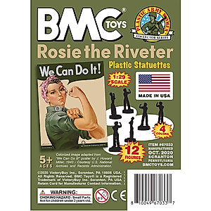 BMC Rosie The Riveter Plastic Figures - 12pc Statue Colors - Made in USA