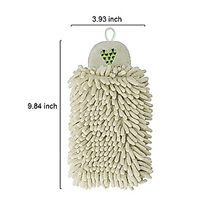 4pcs Hanging Hand Towels for Bathroom, Chenille Hand Towel with Hanging Loop Quick-Drying Microfiber Towel for Kitchen