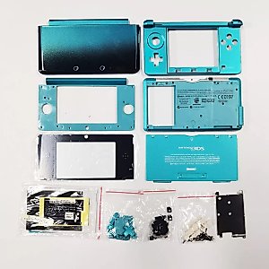 Replacement Housing Shell Cover Case for Nintendo 3DS Game Console, Complete Full Replacement Case Accessories for 3DS Blue