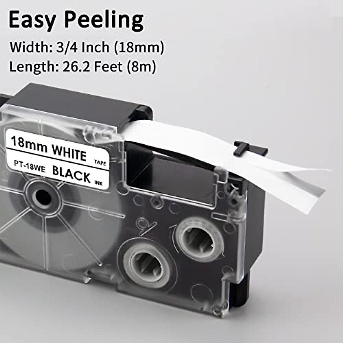 Pristar Compatible Label Tape Replacement for XR-18WE XR18WE for Casio Label Maker Tape 18mm 3/4" for Casio EZ Label Maker KL-750 KL-780 KL-7000 KL-7200 KL-120 KL-130 KL-820, Black on White, 3-Pack