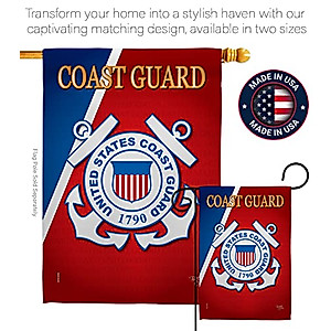 Breeze Decor US Coast Guard Garden Flag USCG Semper Paratus Armed Forces Officially Licensed United State American Military Veteran Retire Decorative, 13"x 18.5", Thick Fabric