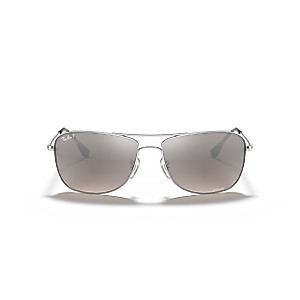 Ray-Ban RB3543 Chromance Aviator Sunglasses, Silver/Polarized Grey Mirrored Silver, 59 mm + 0