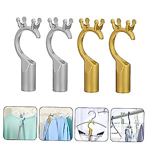 YARNOW 4pcs Clothes Rail Clothes Fork Clothing Hooks Home Goods Stainless Steel Forks Clothesline Outdoor Clothesline Home Stuff Clothes Pole Head Clothes Pole Head Parts Pole Parts Cane