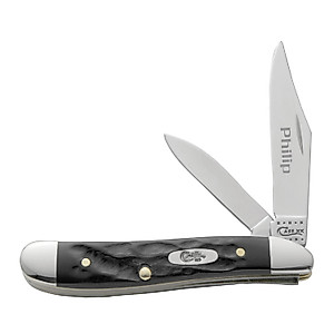 Personalized Rough Black Peanut Pocket Knife - Free laser engraving