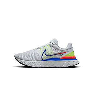 Nike Men's React Infinity Run Flyknit 3 Running Shoes, Pure Platinum/Racer Blue, 10.5 M US
