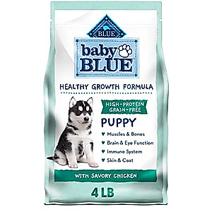 Blue Buffalo Baby Blue Healthy Growth Formula Grain Free High Protein, Natural Puppy Dry Dog Food, Chicken and Pea Recipe 4-lb