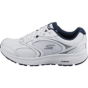 Skechers Men's GOrun Consistent-Athletic Workout Running Walking Shoe Sneaker with Air Cooled Foam, White/Navy, 7.5 X-Wide