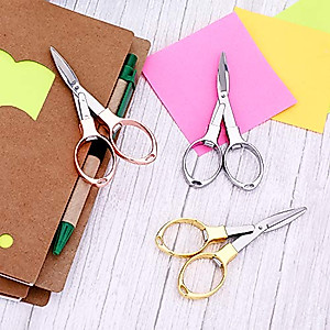 Stainless Steel Scissors Anti Rust Folding Scissors Glasses Shaped Mini Shear for Home and Travel Use (6)