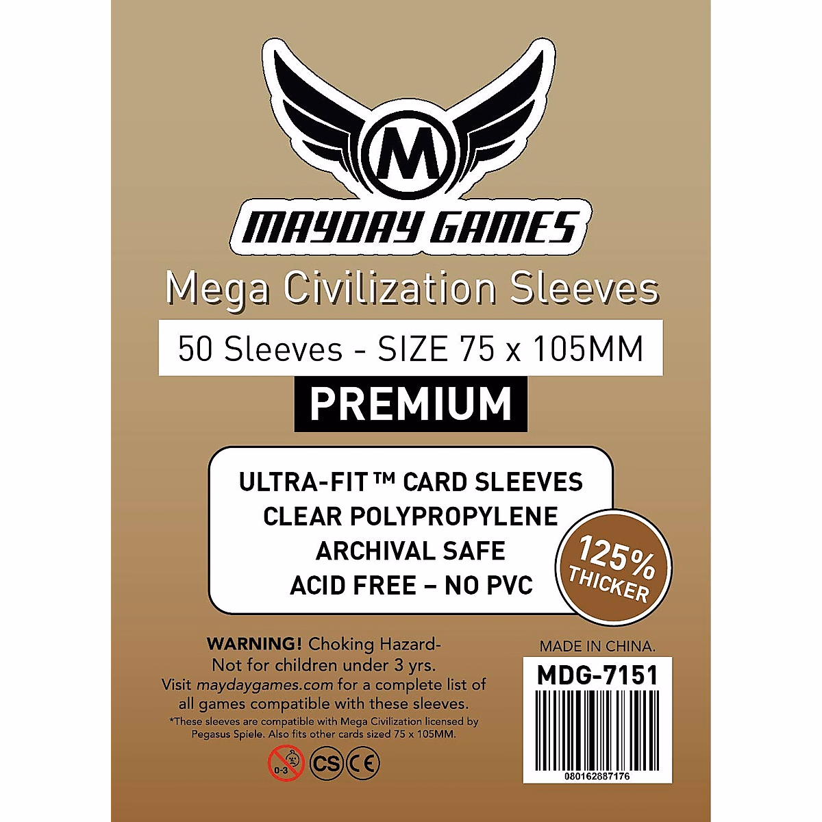 Mega Civilization Sleeves (75x105mm) - 50 Premium Sleeves