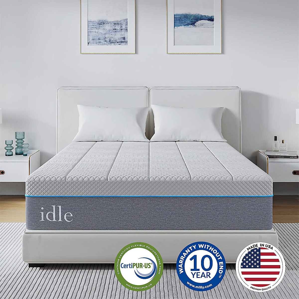 14 Inch Full Cooling Mattress, Cooling Gel Memory Foam Mattress in a Box, CertiPUR-US Certified Made in USA, Medium Double Firm Mattress for Pressure Relief, White