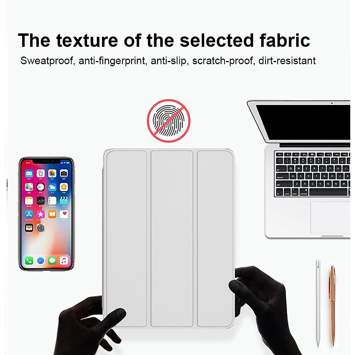 Case Compatible with Samsung Galaxy Tab A8 10.5（X200/X205 Case with Pencil Holder Smart Cover Protective Case Cover Shockproof Cover with Clear TPU Back Shell Tablet Case Cover (Color : Lavender Pur