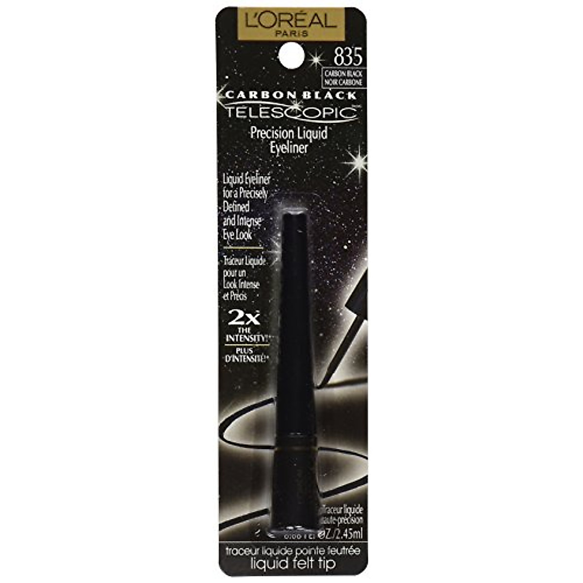 L’Oréal Paris Telescopic Precision Liquid Eyeliner, Carbon Black, 0.08 Oz