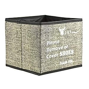 G & F Products Shoe Covers Box, Foldable Collapsible Shoe Covers Holder Bootie Box holds up to 100 Disposable Shoe for Realtors and Open House also works as Foldable Collapsible storage bin 9"x9"x9"