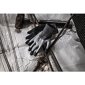 Boss Men's Tactile Barrier Dual Layer Latex Coated Work Gloves, Water Resistant, Superior Grip, Tear Resistant, Gray/Black, Large (B32021-L)