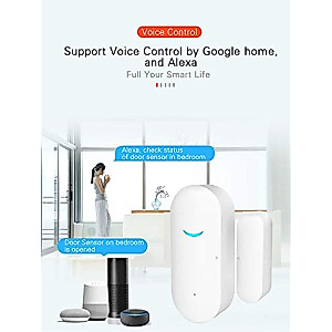 2-Pack WiFi Door and Window Sensors,Tuya Smart Alarm with Free Notification APP Control Home Security Alarm System, No Hub Required,Compatible with Alexa, Google Home
