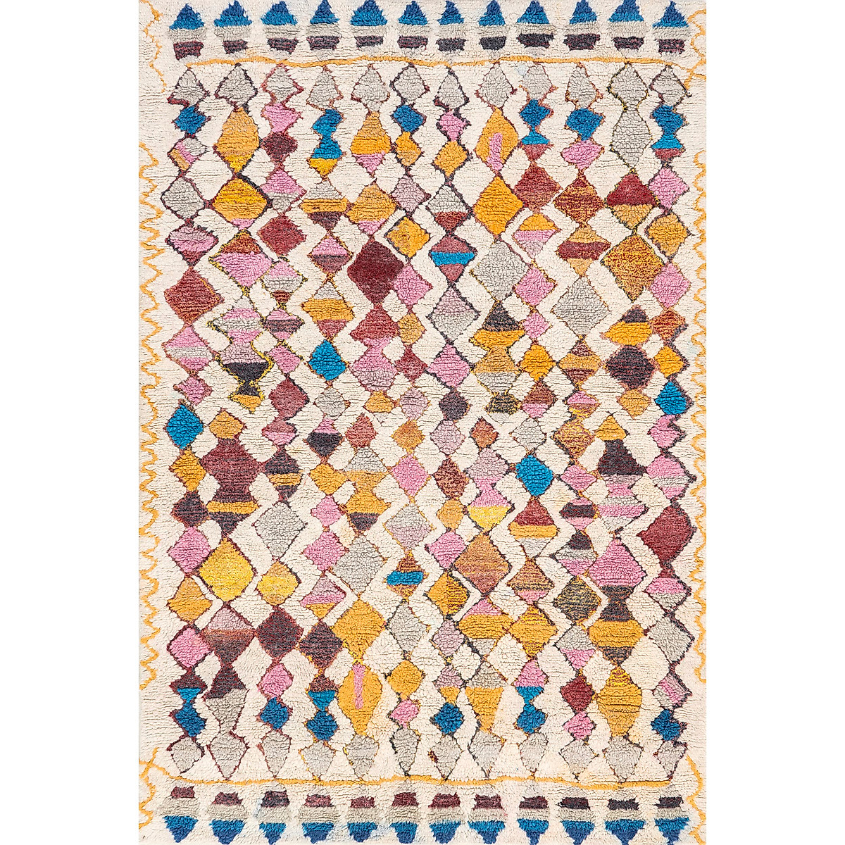 nuLOOM Hand Tufted Moroccan Helaine Shaggy Area Rug, 8' 6" x 11' 6", Multi
