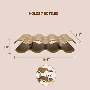 Bellglee Wine Racks Countertop, 2-Tier Wooden Wine Rack Inserts for Cabinet, Bottle Holder Stand, 7 Bottles Freestanding Wine Storage Cabinet Shelf Organizer for Home Décor, Bar and Pantry