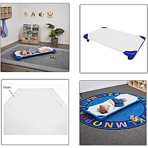 Daycare Cot Sheets for Toddler and Preschool - Daycare/Pre-School Cot Sheet - Corner Elastic Loops - Cot Bed Fitted Sheet - Poly Cotton Surface Pack of 6 (23" W X 40" L) - Burgundy