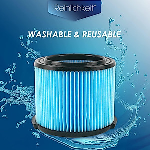 Reinlichkeit VF3500 Replacement Filter for riged Wet Dry 3-Layer Filters for WD4050 WD4070 WD4522 Vacuum VF3500 Filter (2 Pack)