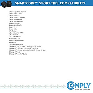 Comply SmartCore Variety Pack Premium Memory Foam Earphone Tips, Fits Most Earphones, Noise Cancelling Soft Earbud Tips Conform to Your Ear for A Comfortable Secure Fit (Medium, 3 Pairs)