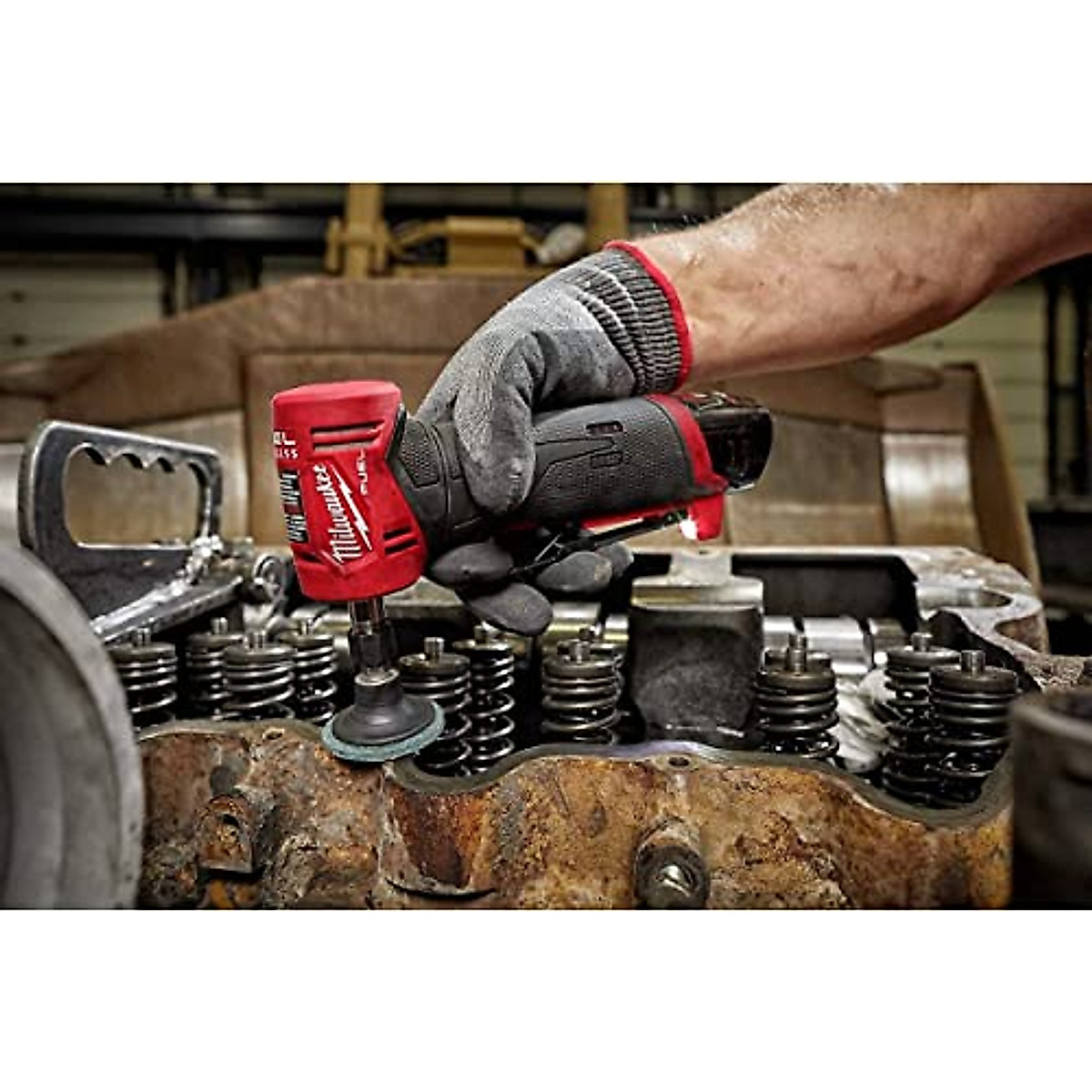 Milwaukee M12 FUEL 12V Lithium-Ion Brushless Cordless 1/4 in. Right Angle Die Grinder (Tool-Only) + Accessory