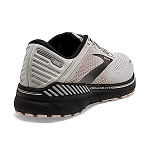 Brooks Women's Adrenaline GTS 22 Supportive Running Shoe - Grey/Rose/Black - 8 Medium