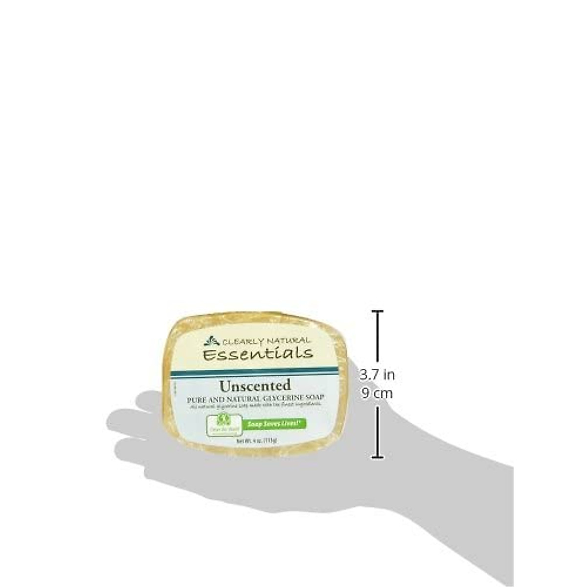 Clearly Natural Glycerin Bar Soap, Unscented,4 Ounce (Pack of 6)