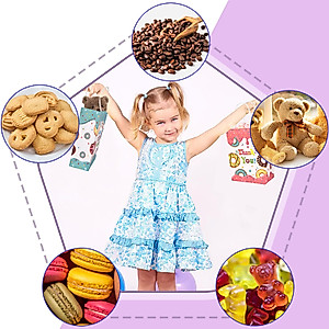 VGOODALL 24PCS Donut Gift Bags, 5.5" x 2.8" x 8" Paper Bags Thank You Gift Bags with Handles Party Favor Bags Goodie Bags for Party Supplies Birthday Treat Bags