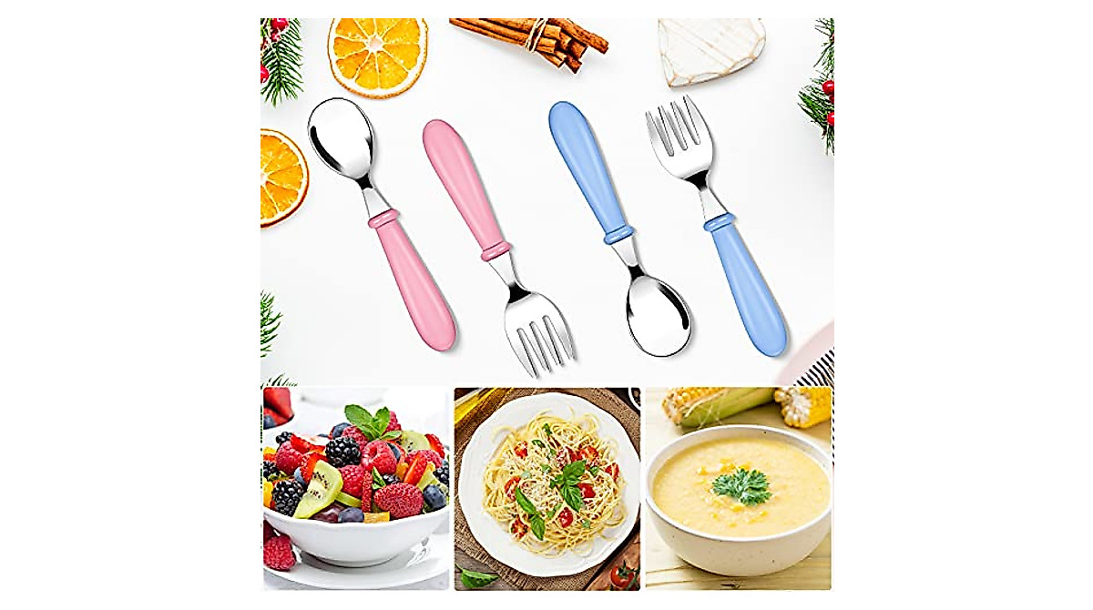 Kids Stainless Steel Utensil Set - 12 Pieces for Home & Travel
