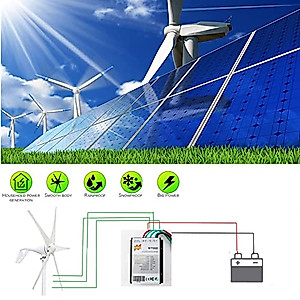QAZNHODDS 4000W Wind Turbine Generator kit 24v Wind Industrial Machinery Equipment with Wind Boosting Controller 5 Blades Horizontal Axis Permanent Magnet Generator for Home Street,Three Blade,12v